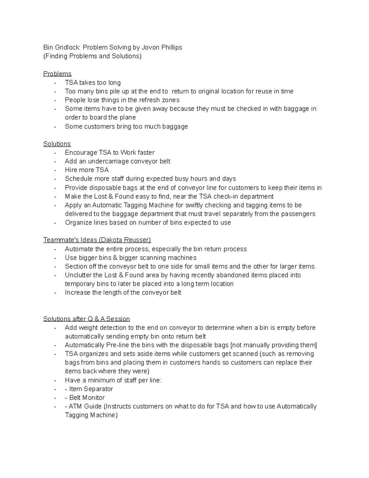 Bin Gridlock- Problem Solving - Unclutter the Lost & Found area by ...