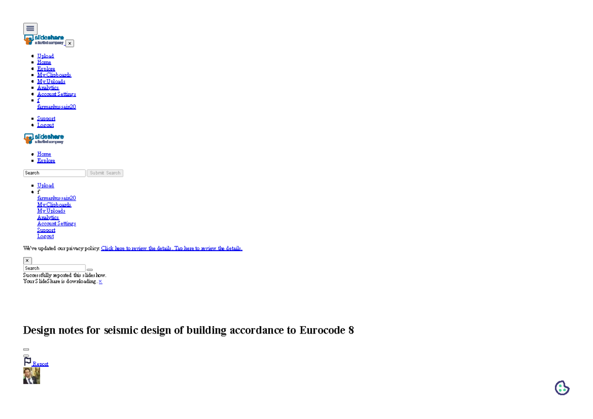 Design notes for seismic design of building accordance to Eurocode 8 ...