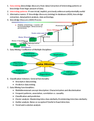 MCQ on Data mining - Data mining questions bank with answer 1. What is the median of the ...