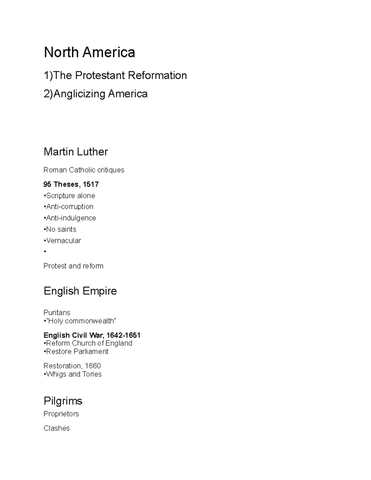North America - North America 1)The Protestant Reformation 2 ...
