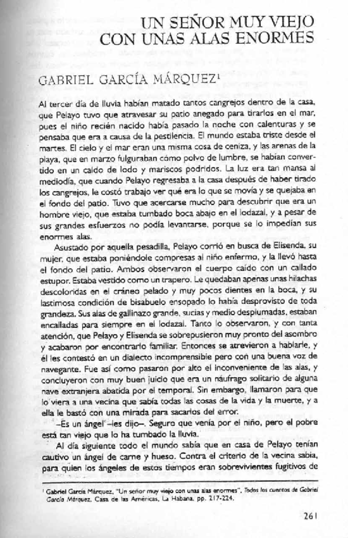 Un señor muy viejo con unas alas enormes - español castellana - Studocu