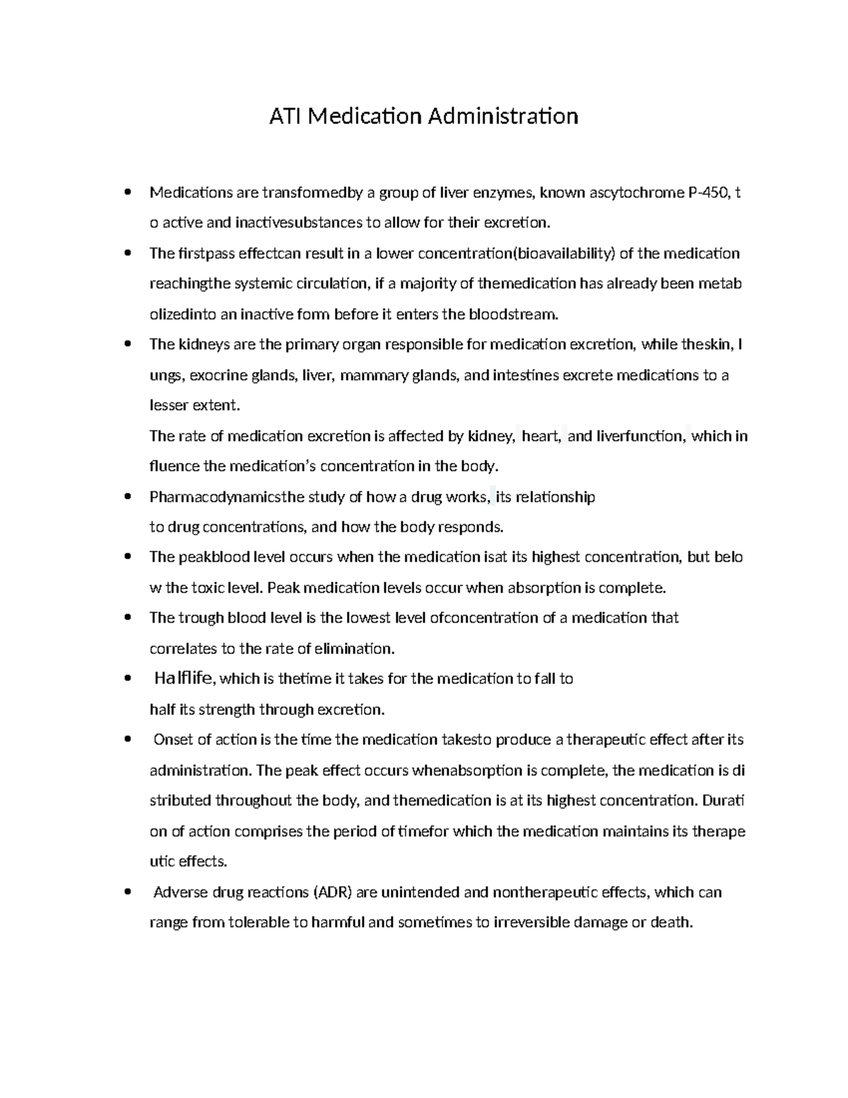 ATI Medication Administration - The firstpass effectcan result in a ...