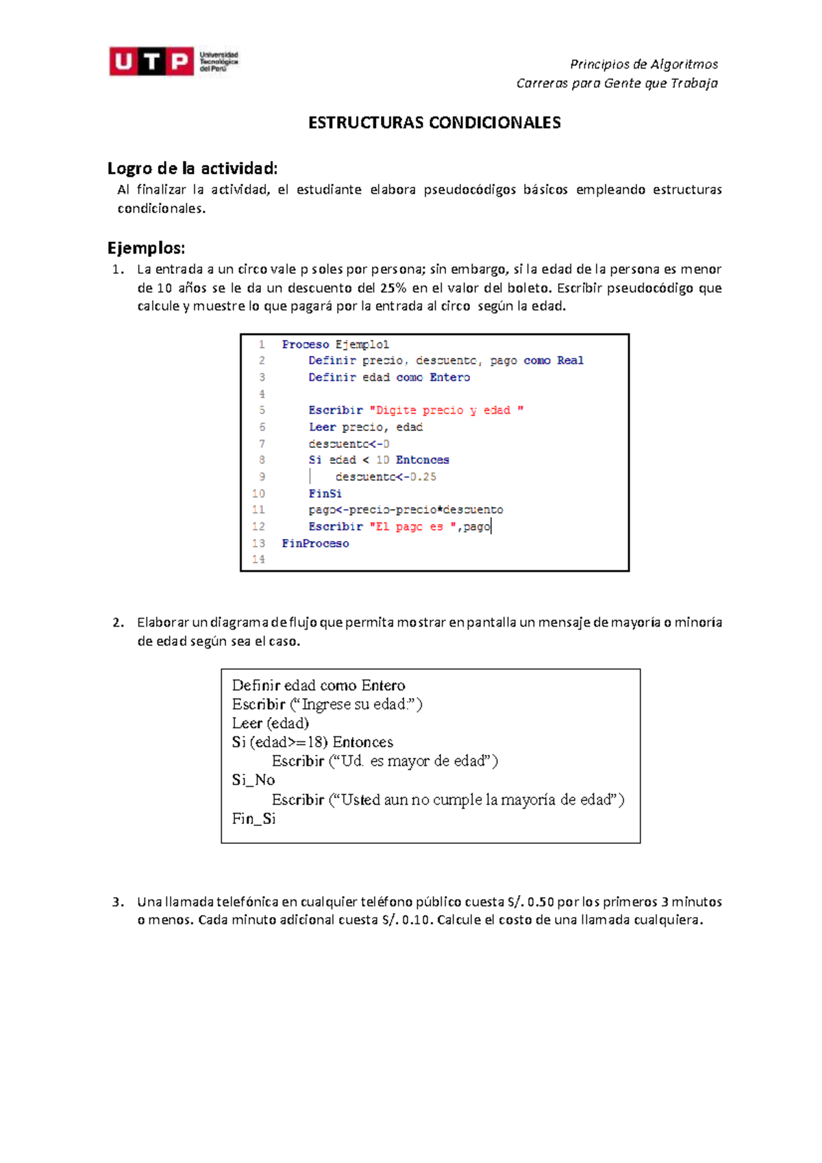 S4 Estructuras condicionales Ejercicios desarrollados y propuestos - Principios de Algoritmos ...