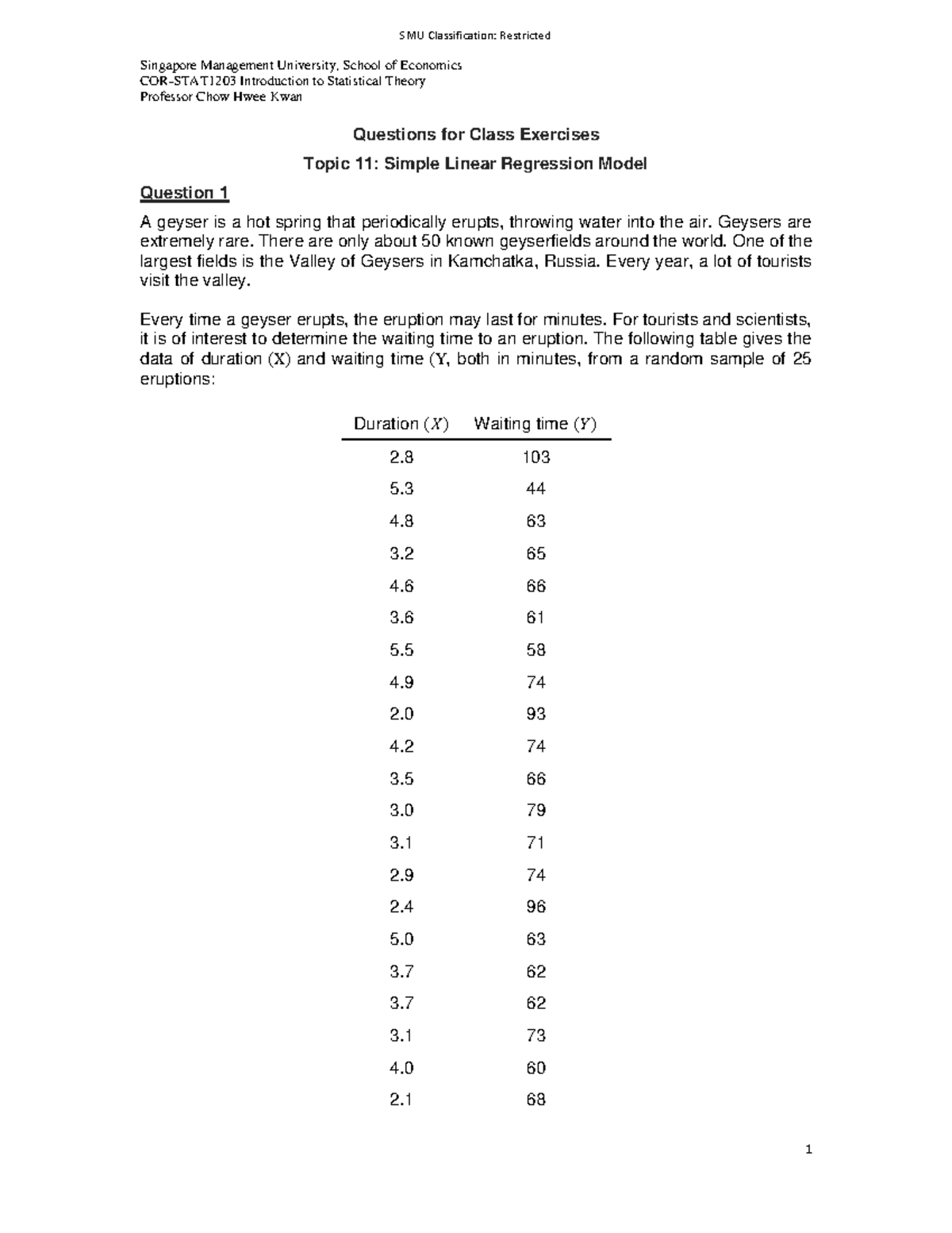 Topic 11 Class Exercise Questions - Singapore Management University ...