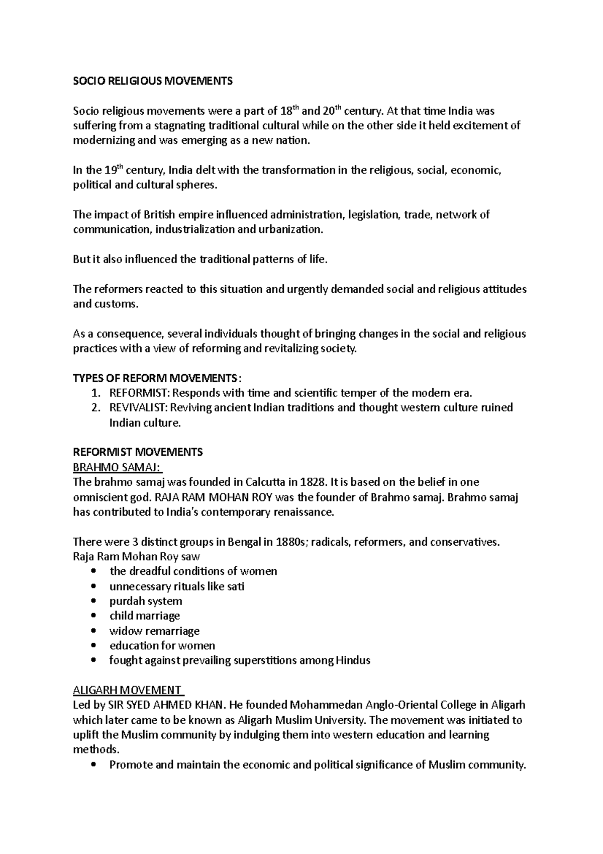 Socio Religious Movements - SOCIO RELIGIOUS MOVEMENTS Socio religious ...