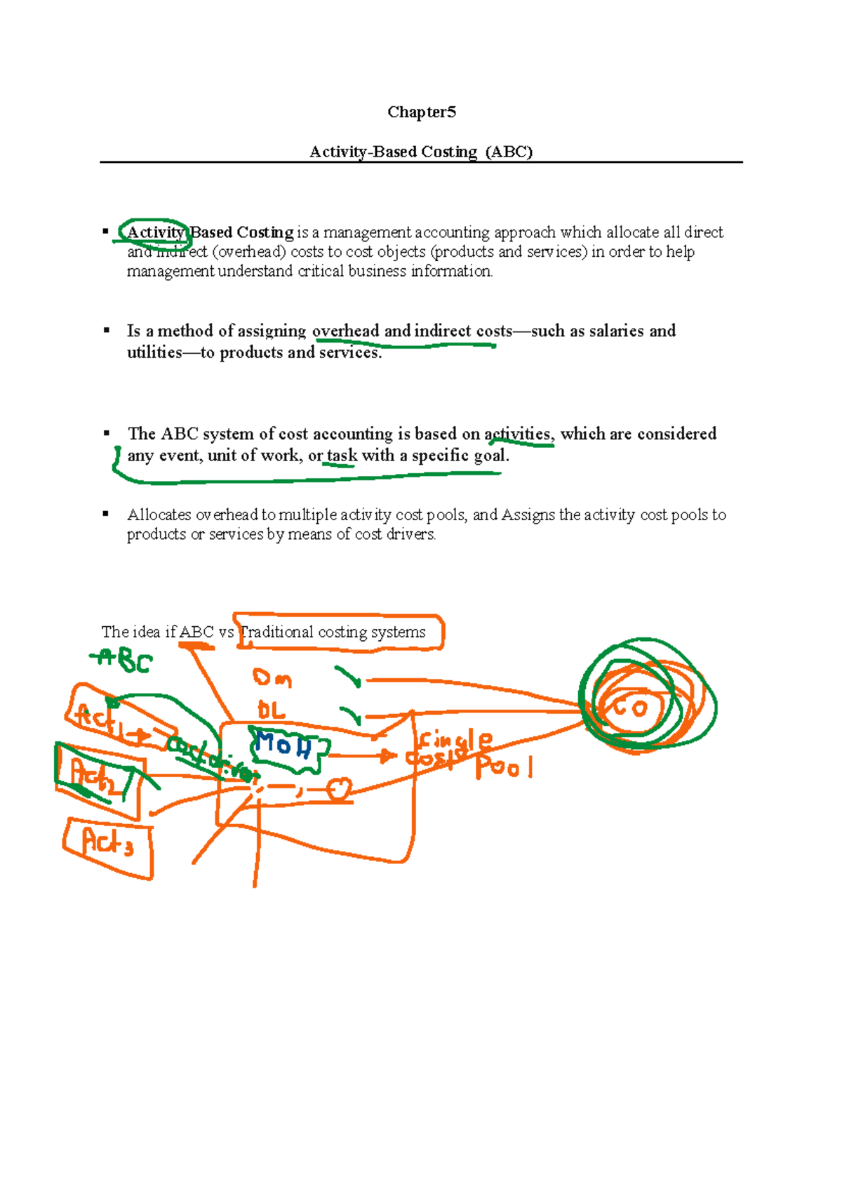 Ch5 - Cost accounting - Chapter Activity-Based Costing (ABC) § Activity ...