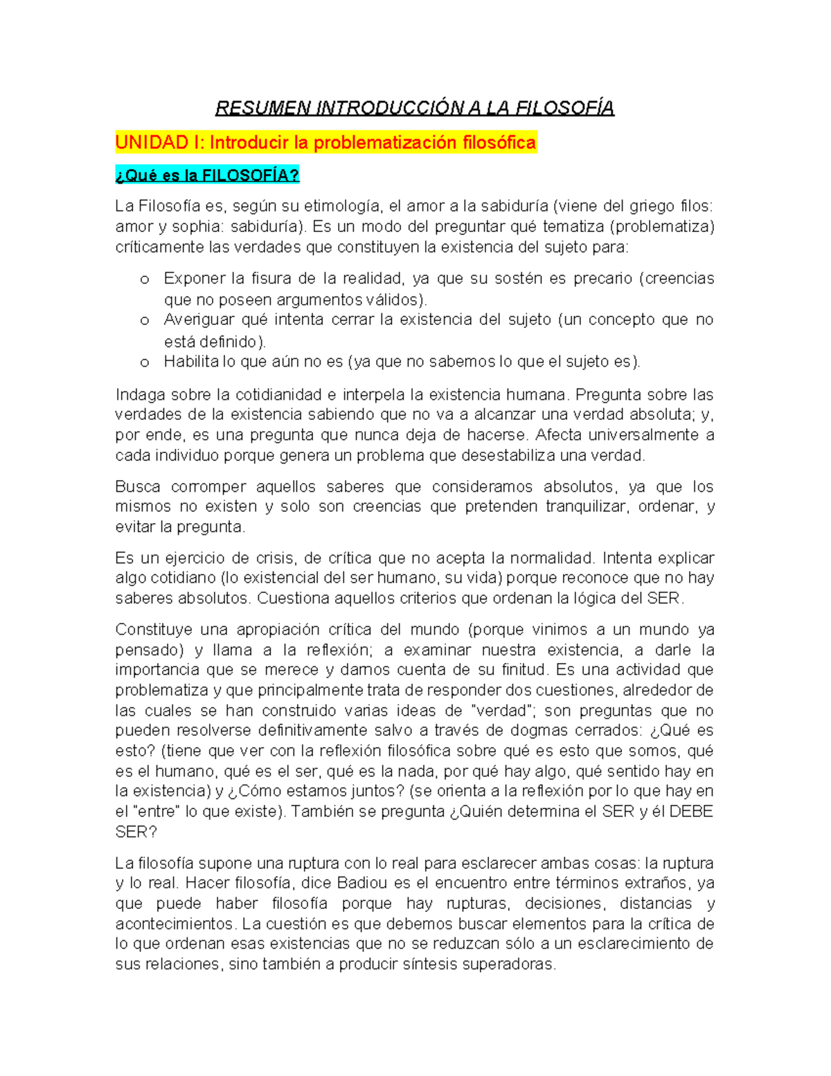 Resumen Intro A LA Filosofía UN 1-2 - RESUMEN INTRODUCCIÓN A LA ...