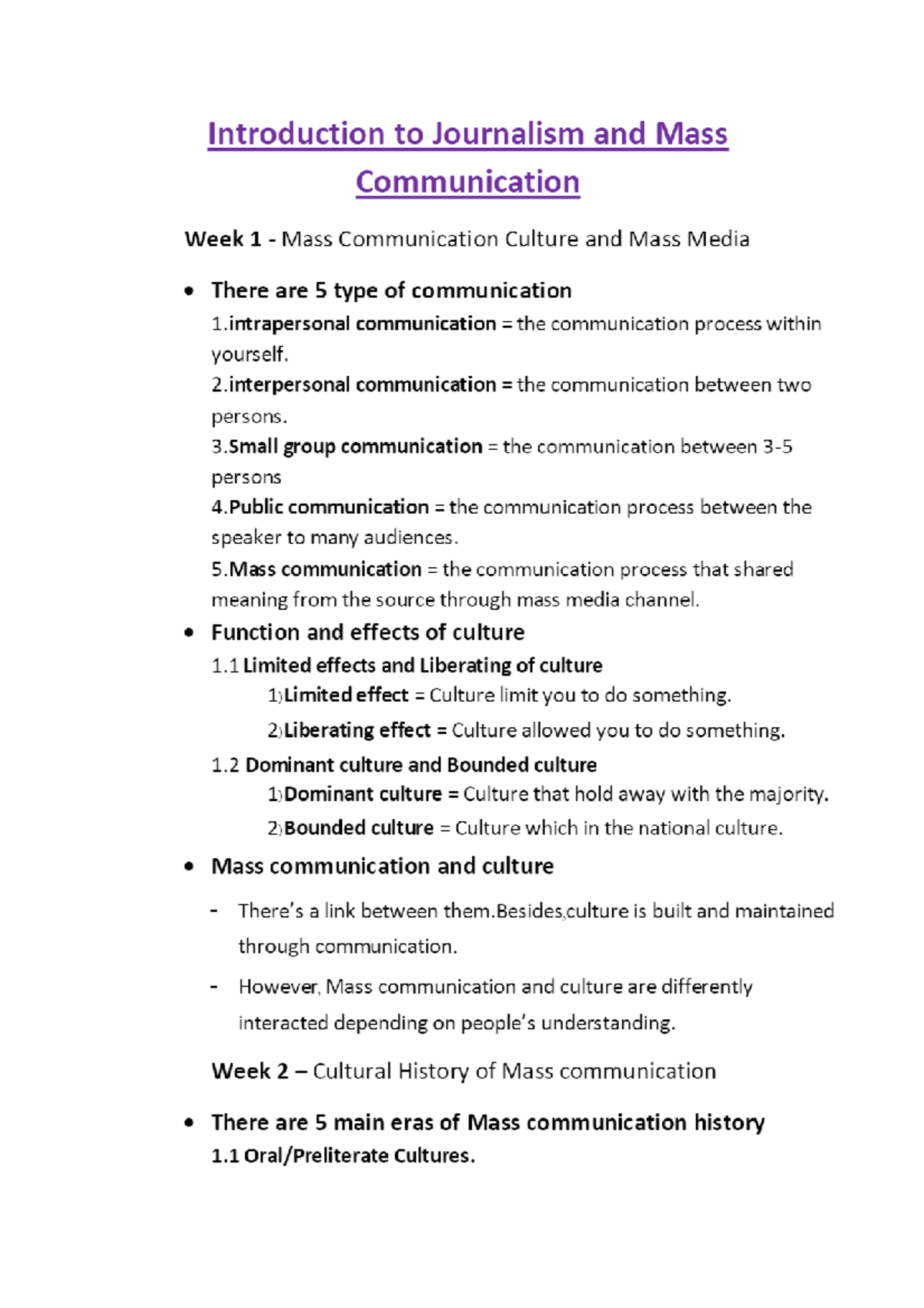 Introduction to Journalism and Mass Communication Week 1 - JOU 101 ...