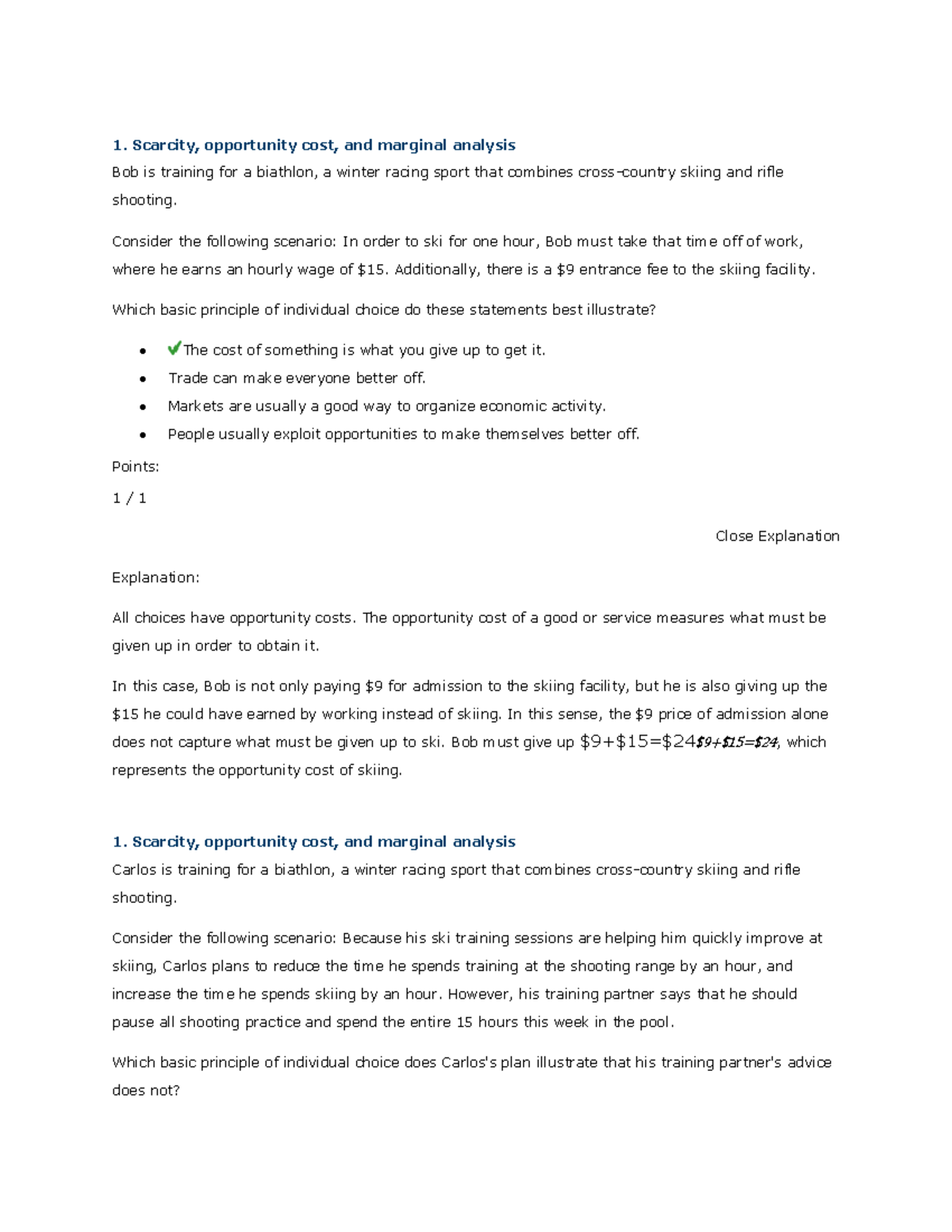 1-1 Quiz ECO-202-R2370 Macro - 1. Scarcity, opportunity cost, and ...