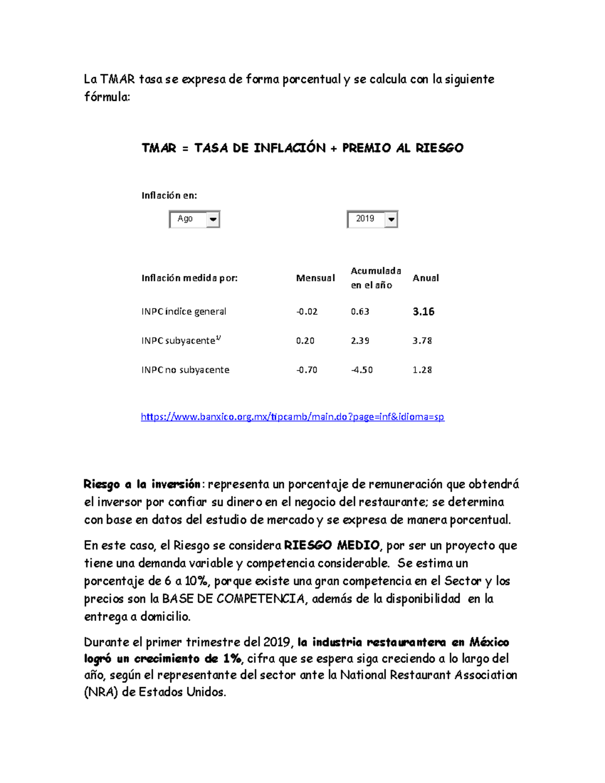 Cálculo de la TMAR - qqqq qqq - La TMAR tasa se expresa de forma ...