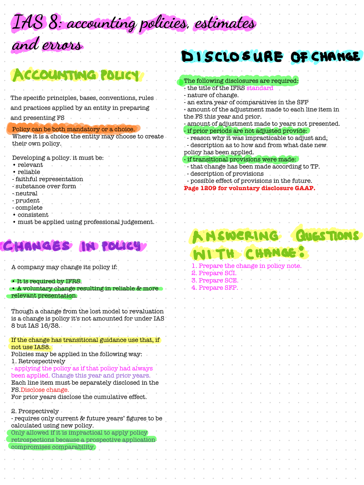 FAC 3764 - A summary of accounting policy and its treatment. - IAS 8 ...