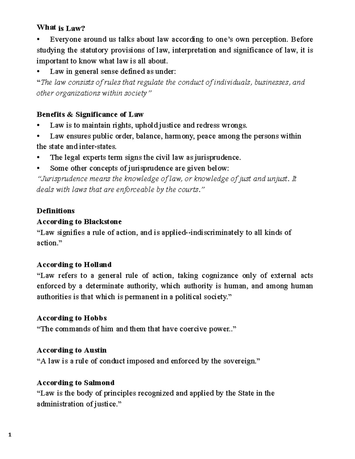 Various definitions of law basic points - What is Law? Everyone around ...