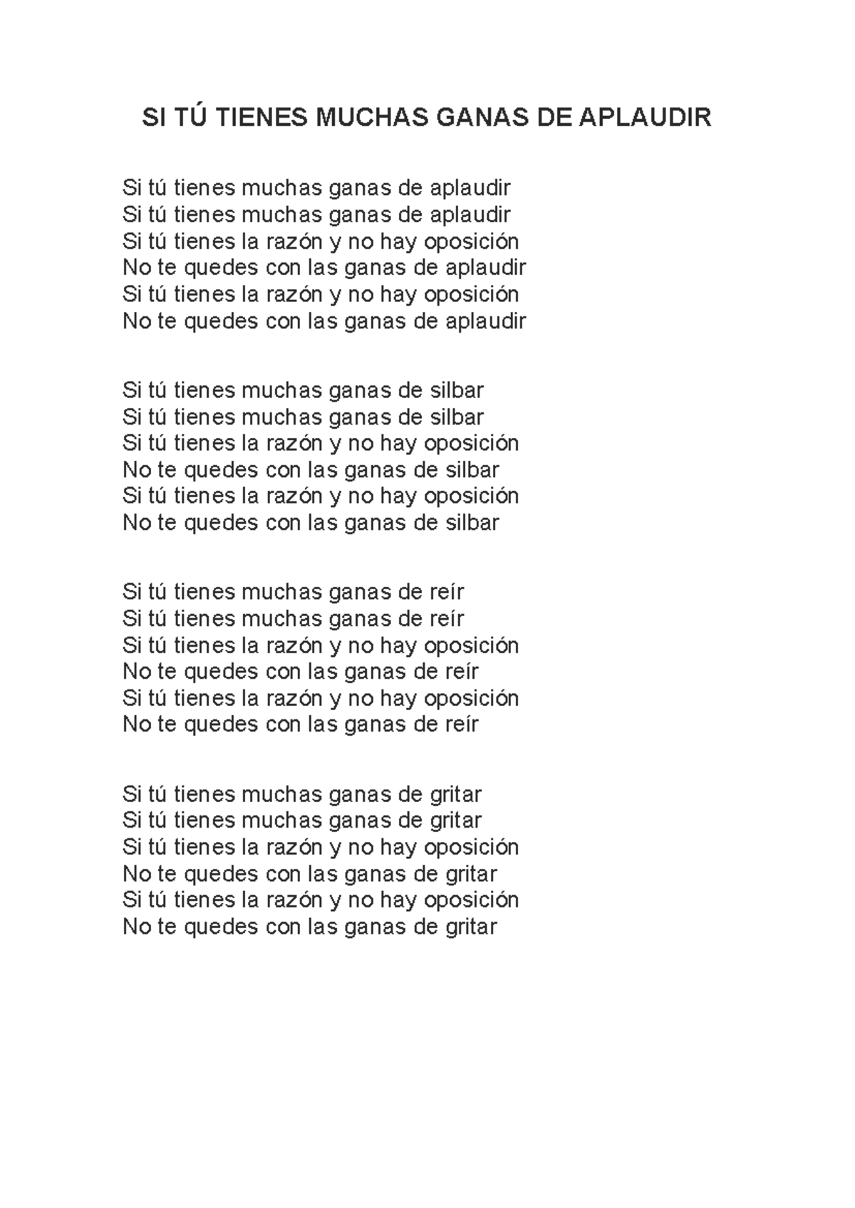 3 SI TÚ Tienes Muchas Ganas DE Aplaudir - SI TÚ TIENES MUCHAS GANAS DE ...