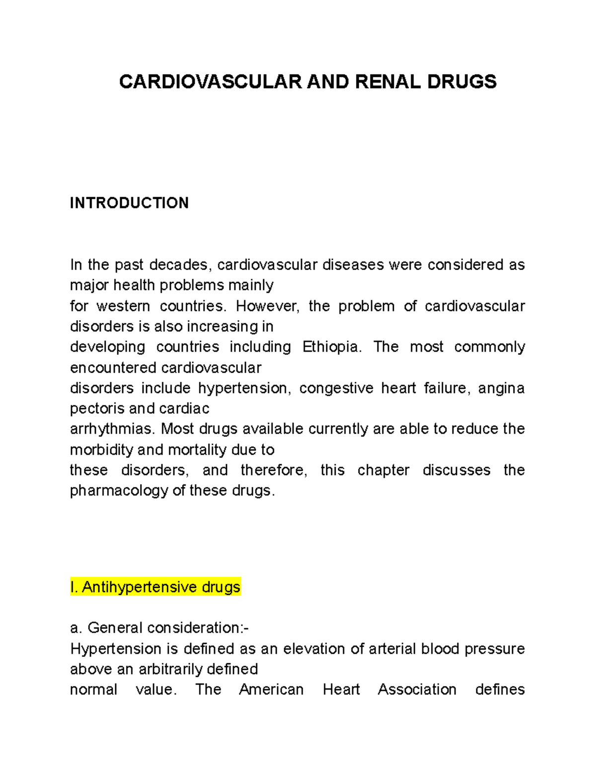 Cardiovascular AND Renal Drugs (Pharmacology) - CARDIOVASCULAR AND ...