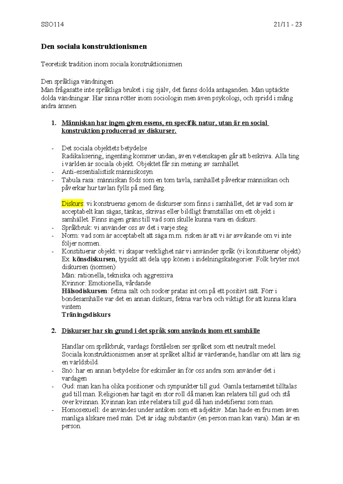 FÖR- den sociala konstruktionismen - Den sociala konstruktionismen ...