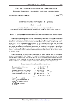 Corrigé TD N°4 2021 2022 - Physique des Matériaux. SMP- S5. TD N°4. (2021/2022). Corrigé ...