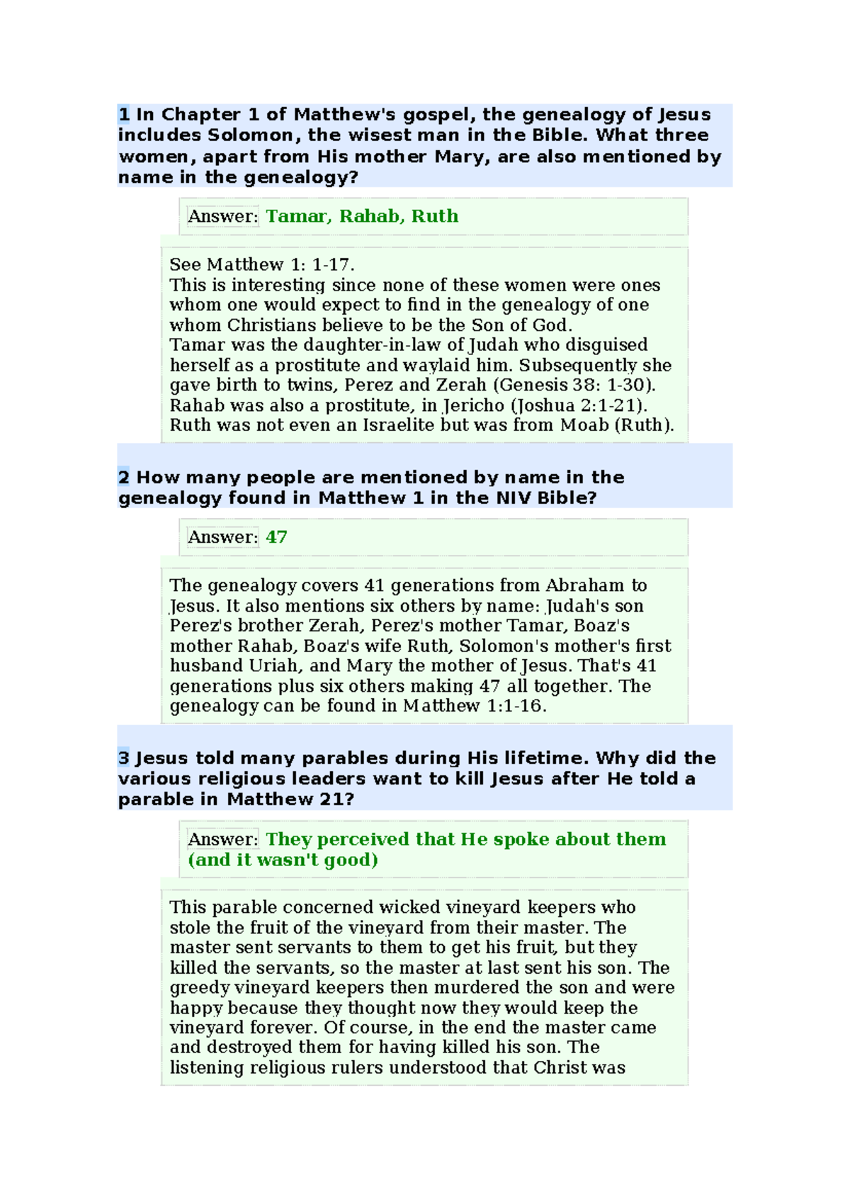 District youth quiz matthew 2024 - 1 In Chapter 1 of Matthew's gospel, the genealogy of Jesus ...