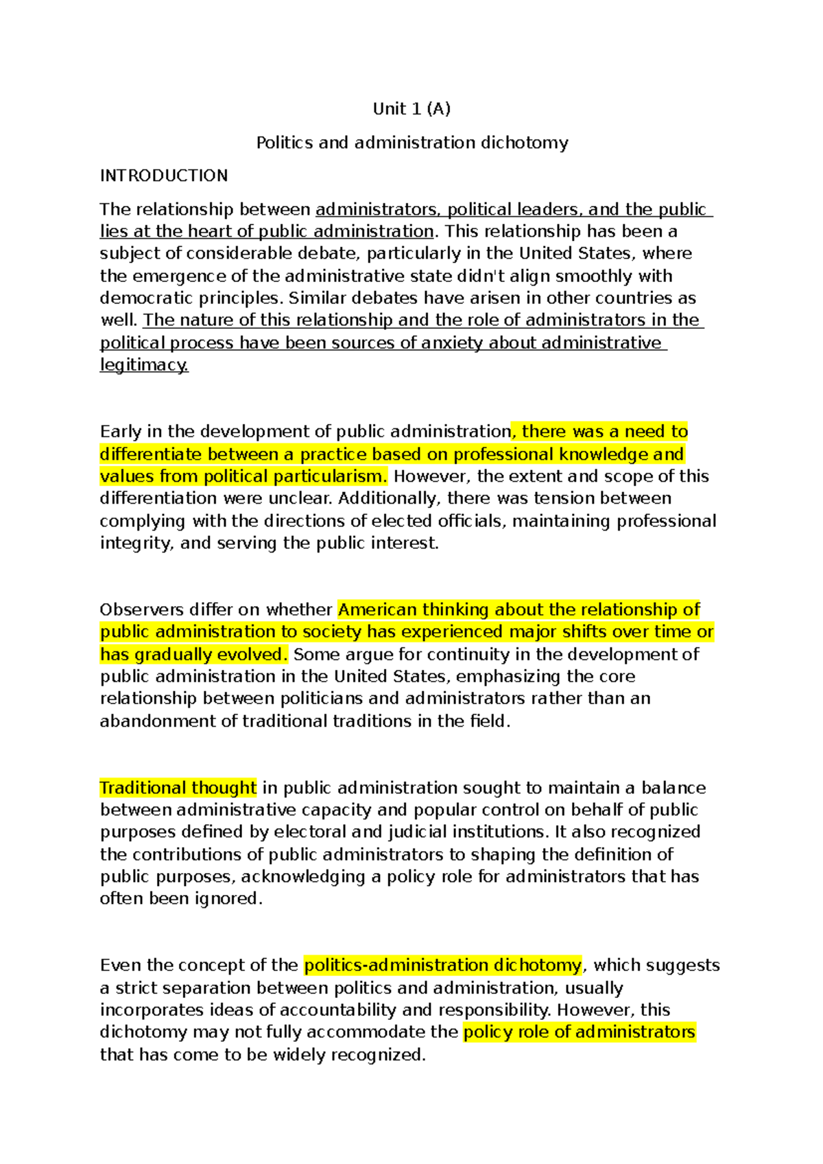 Unit 1 A - Summary BA(P) political science - Unit 1 (A) Politics and ...