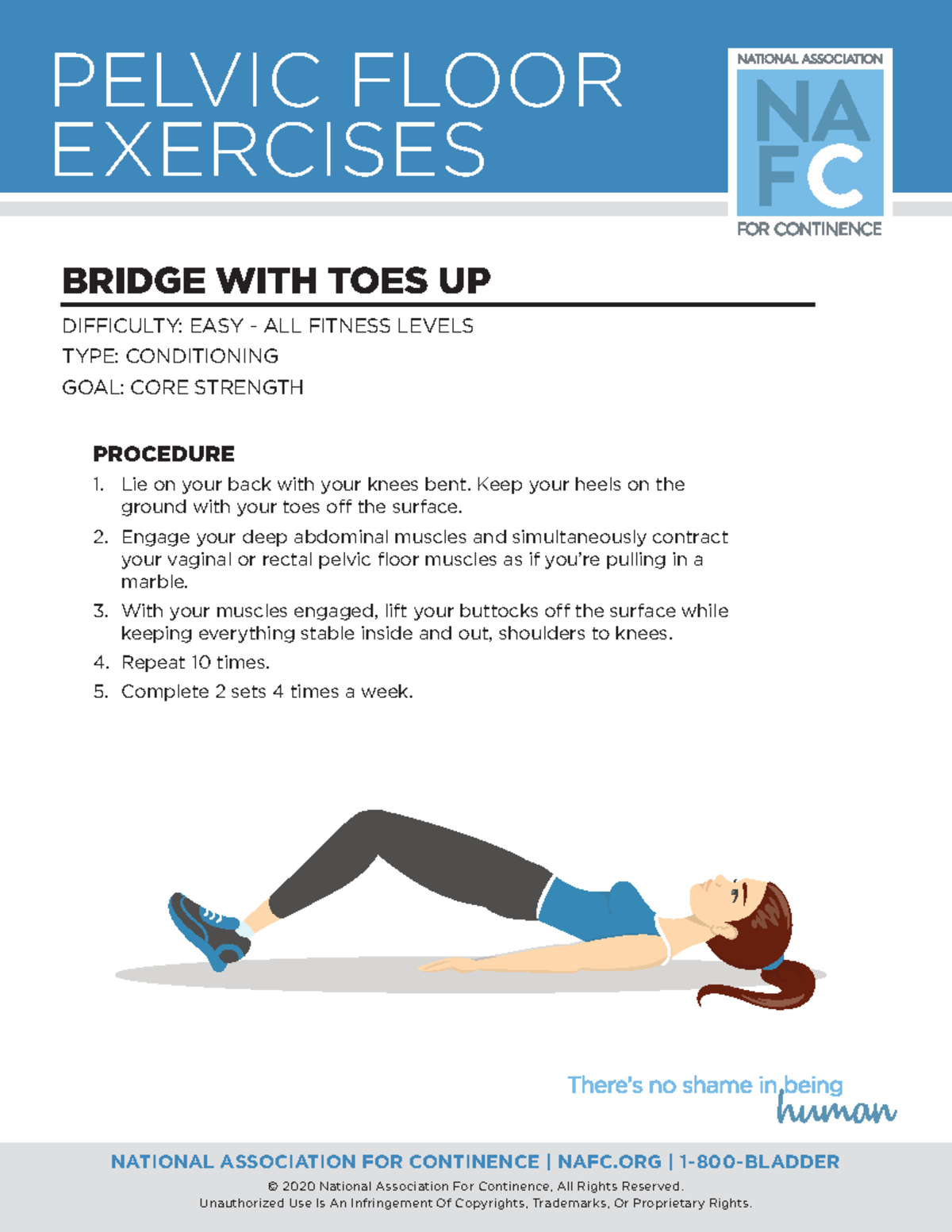 Bridge With Toes Up - exercises for prenatal care - HHP 200 - FHSU ...
