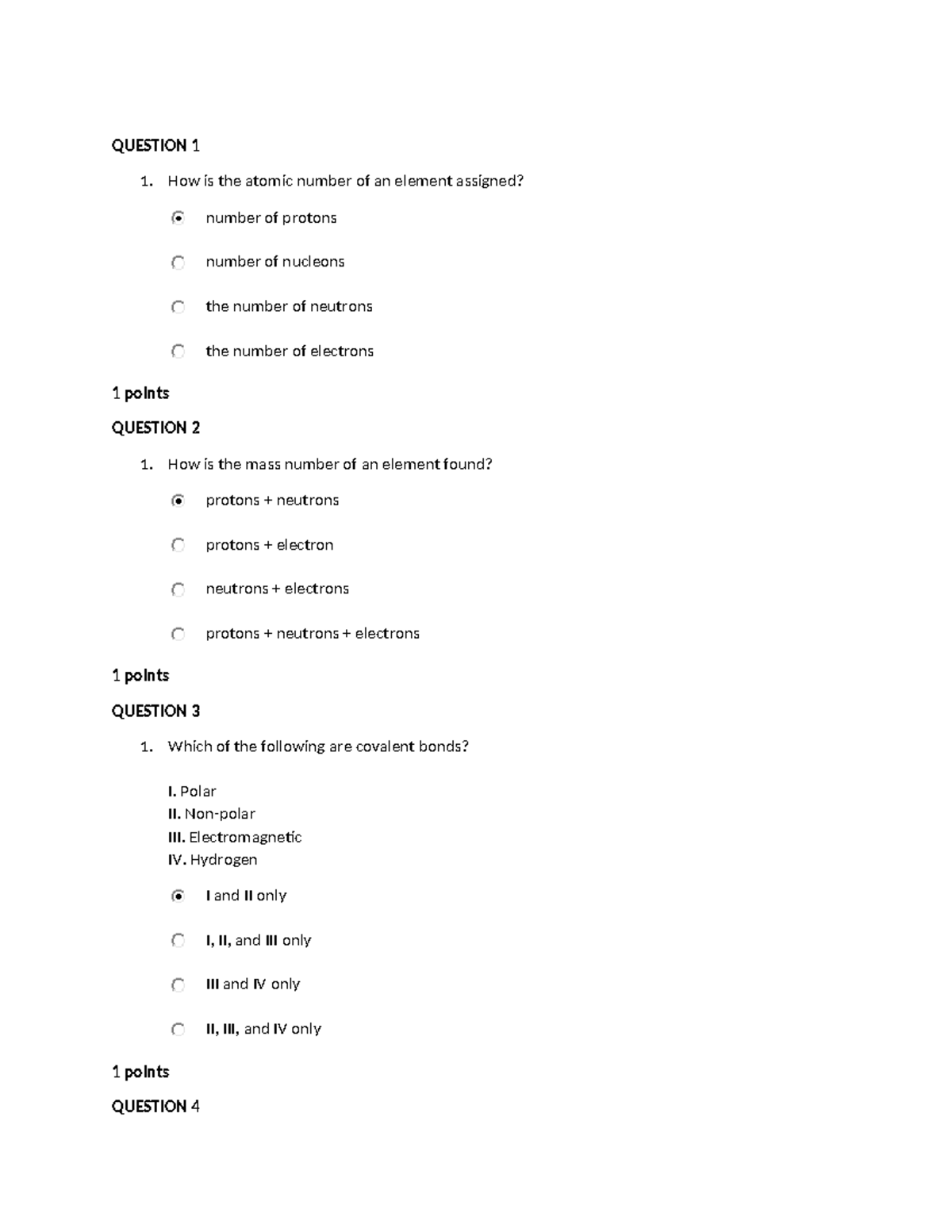 Biochem Practice test - QUESTION 1 1. How is the atomic number of an ...