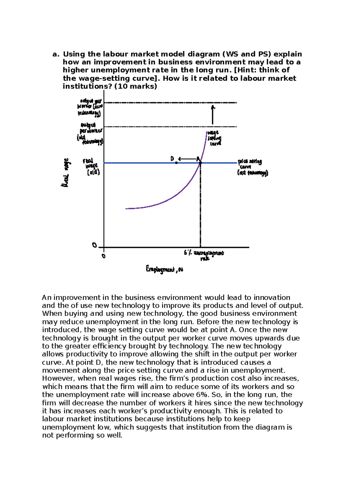 Spring task 9- part 7 - task 9 part 7 - a. Using the labour market ...