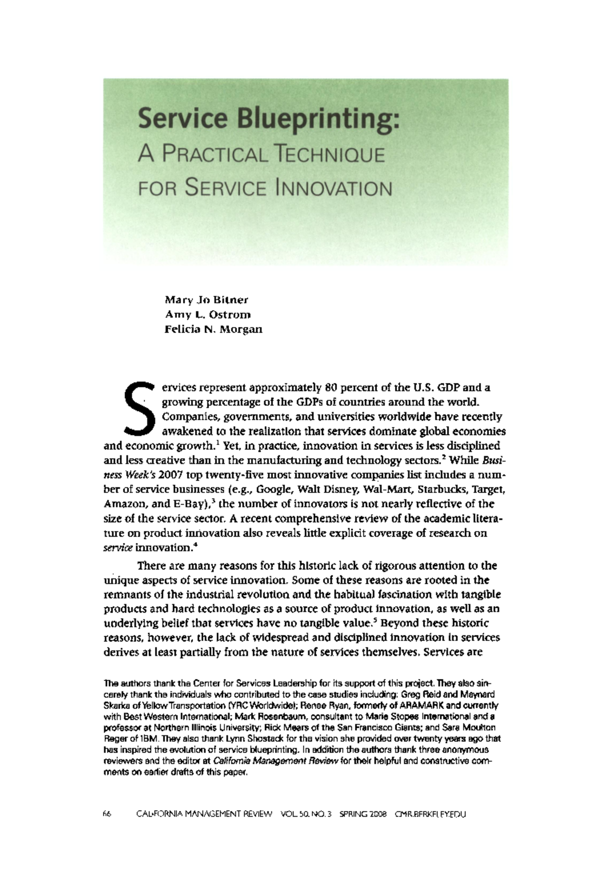 Bitner CMJ Blueprinting - Mary Jo Bitner Amy L. Ostrom Felicia N ...
