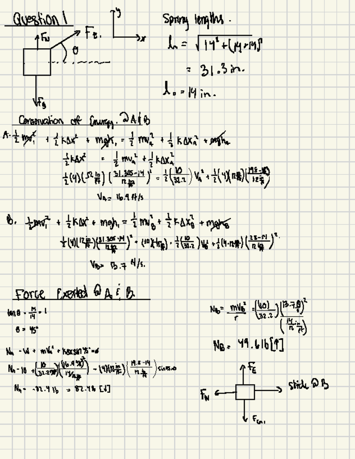 Assignment 4 Dynamics - Question I - Y Spring lengths . ↑aft CX h = 142 ...