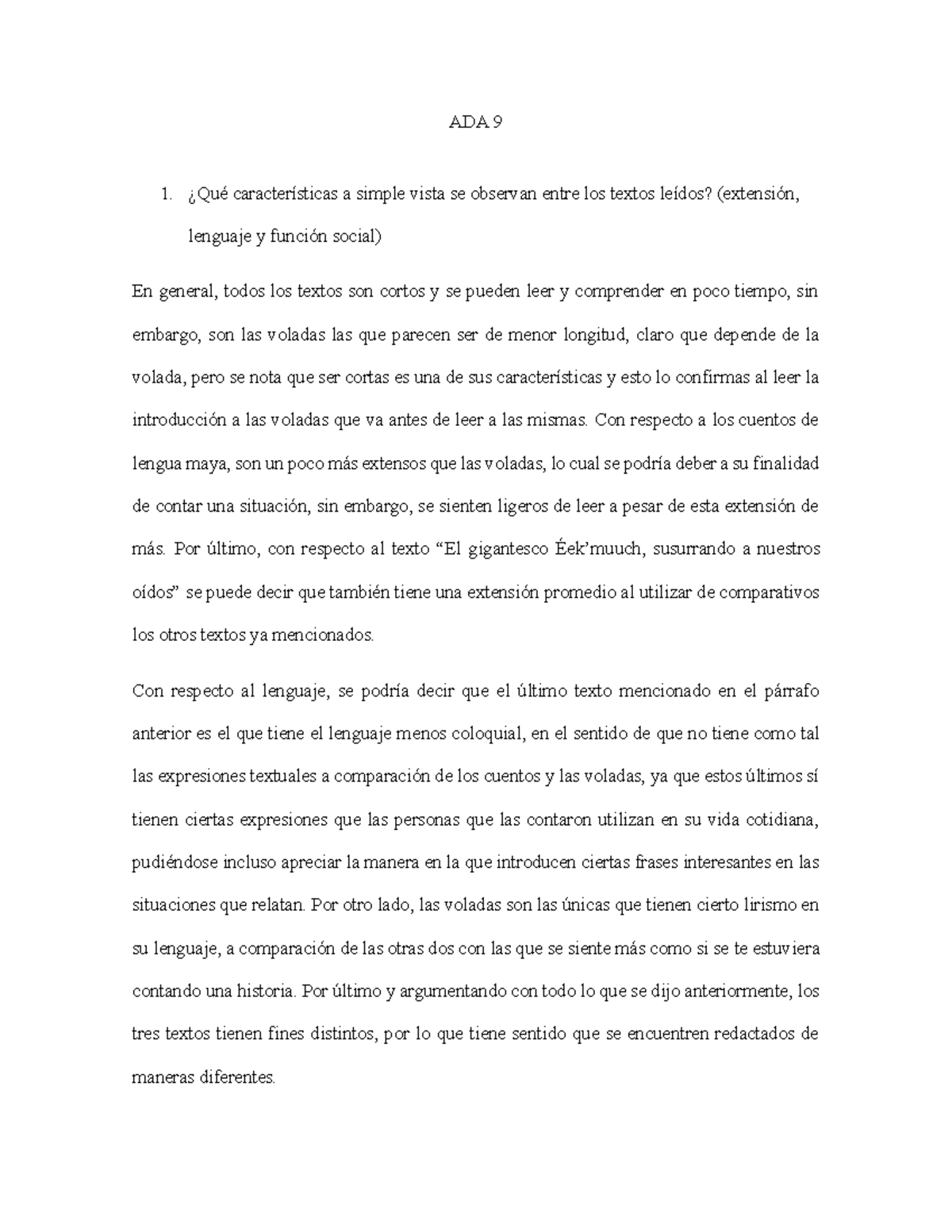 ADA 9maya - ADA9 - ADA 9 ¿Qué características a simple vista se ...