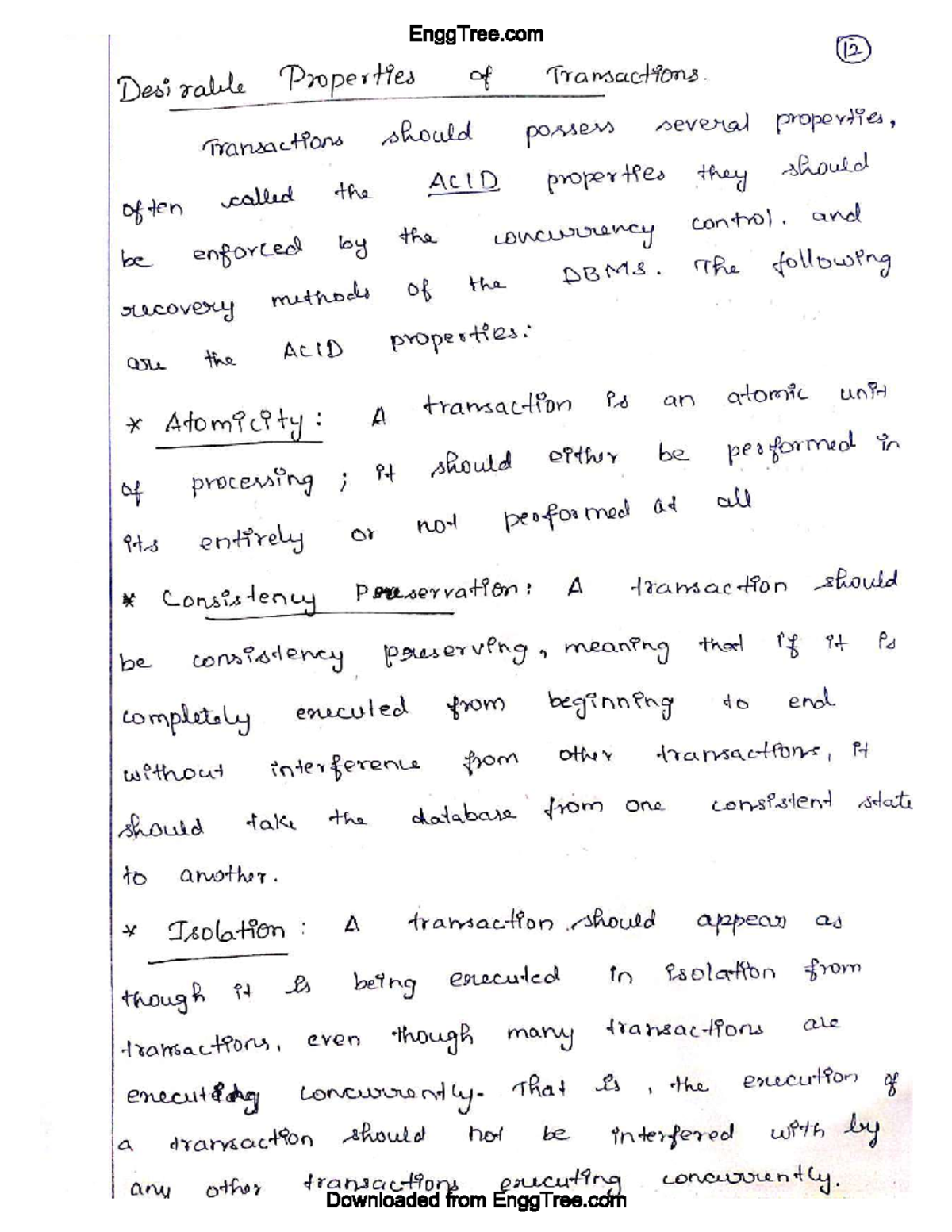 Properties OF Transactions - Transactions should possess several ...