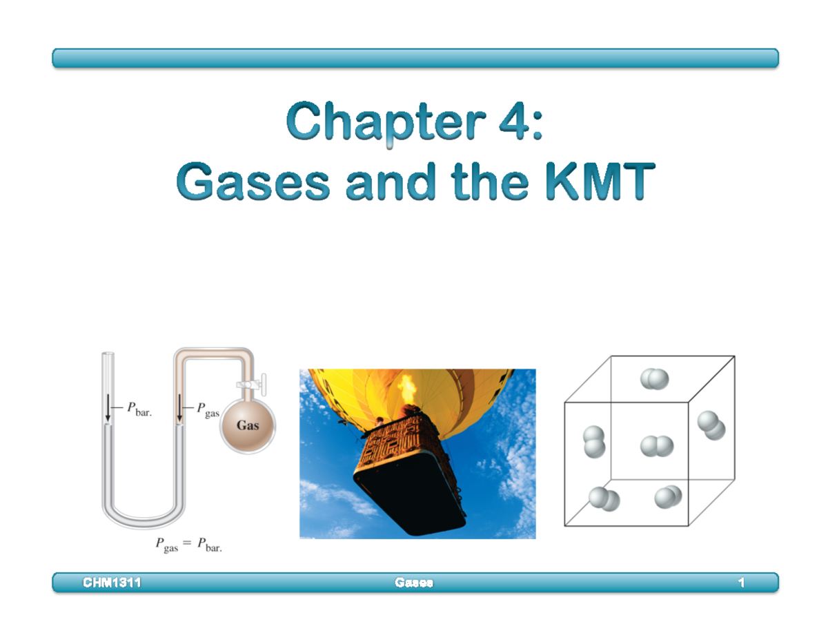 2019 L4 Chapter 4 - lecture 4 - CHM1311 Gases 1 CHM1311 Gases 2 a gas ...