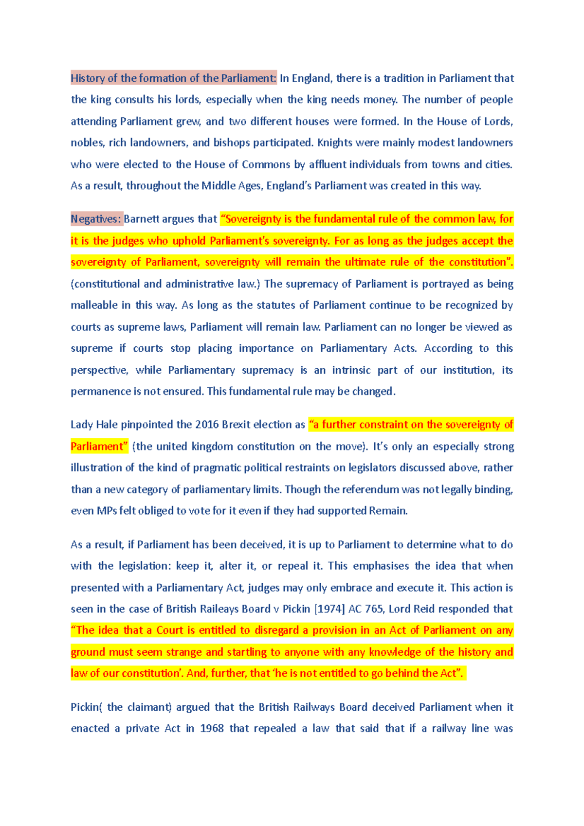 Parliament and the rule of law - History of the formation of the ...