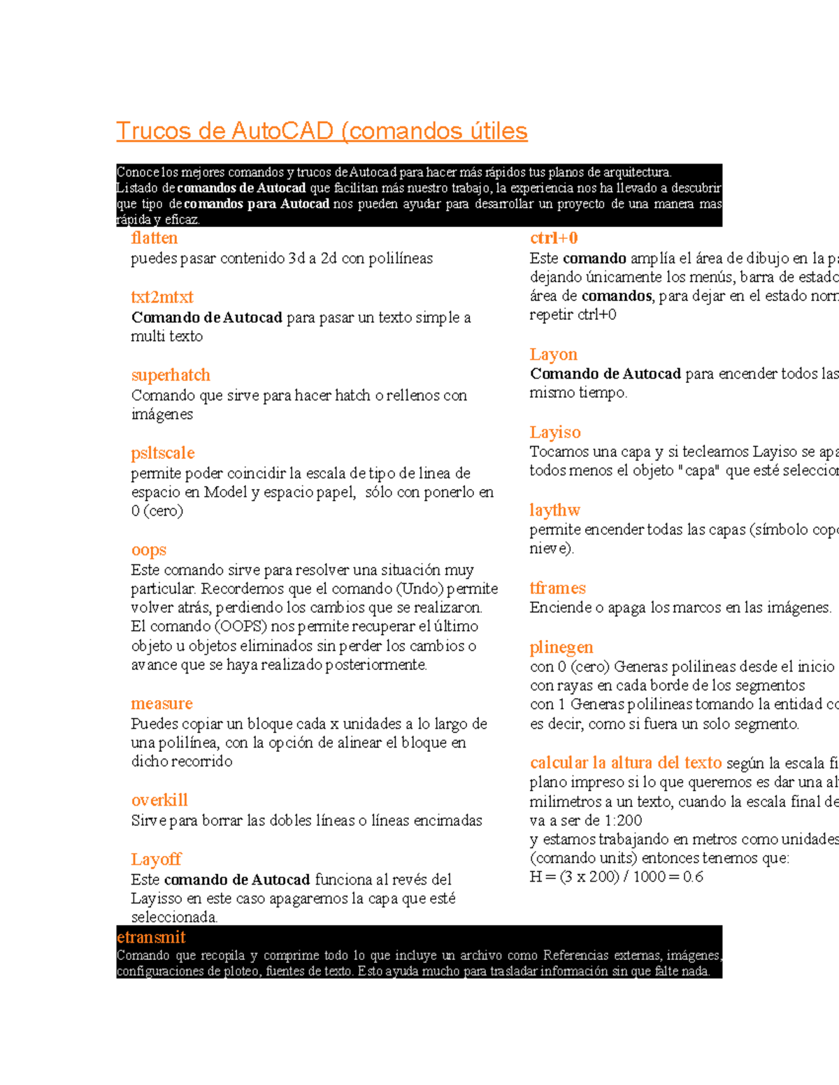 Trucos de Auto CAD - AUTOCAD LIPS - Trucos de AutoCAD (comandos útiles ...