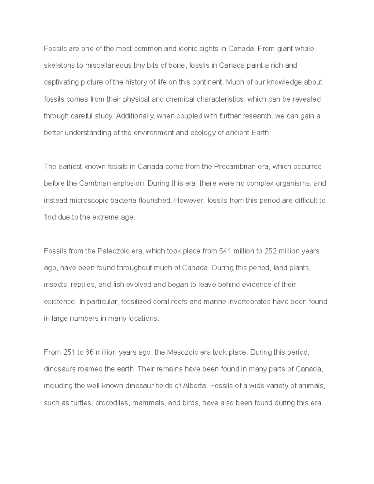 fossils in Canada - Fossils are one of the most common and iconic ...