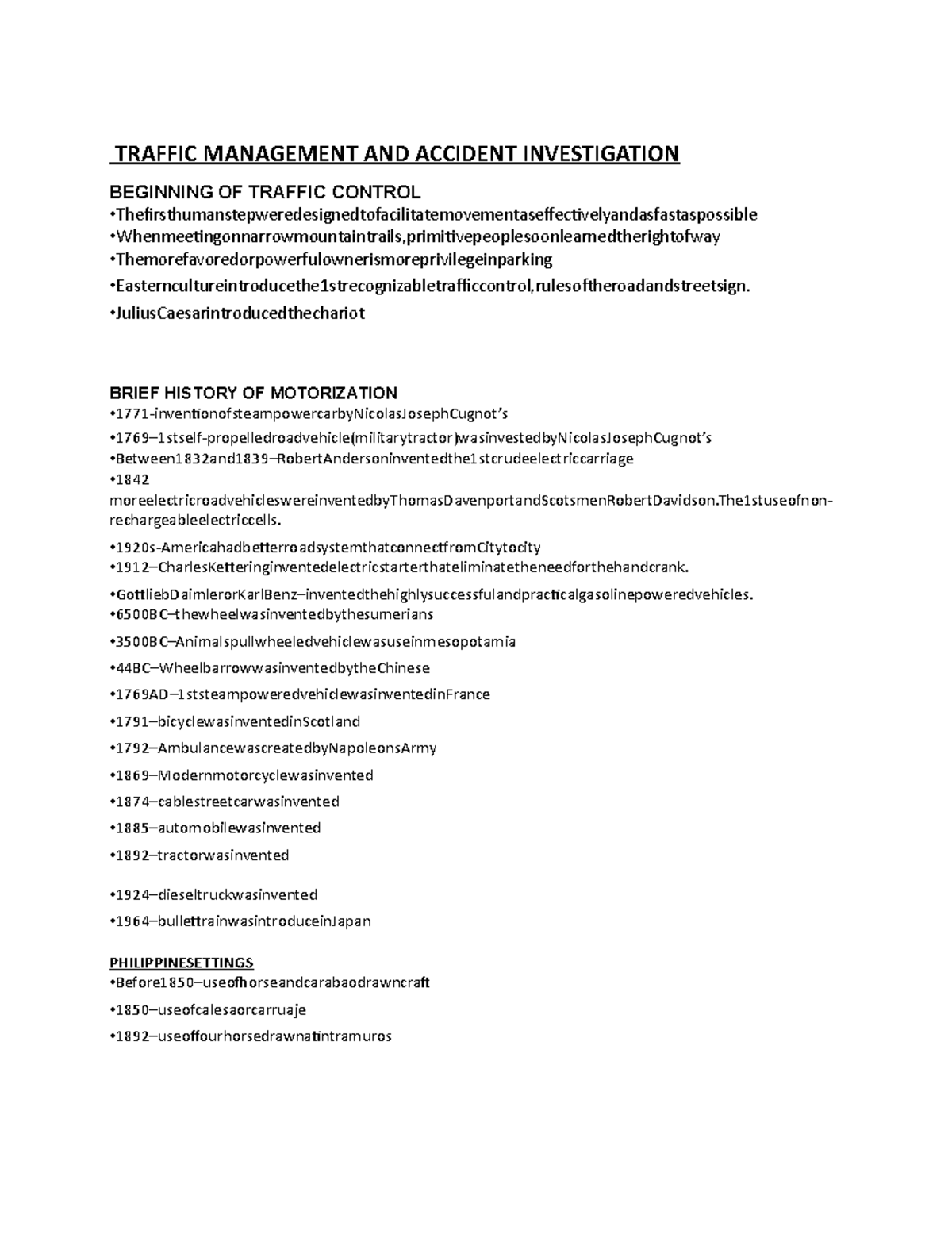 Traffic Management AND Accident Investigation - TRAFFIC MANAGEMENT AND ...