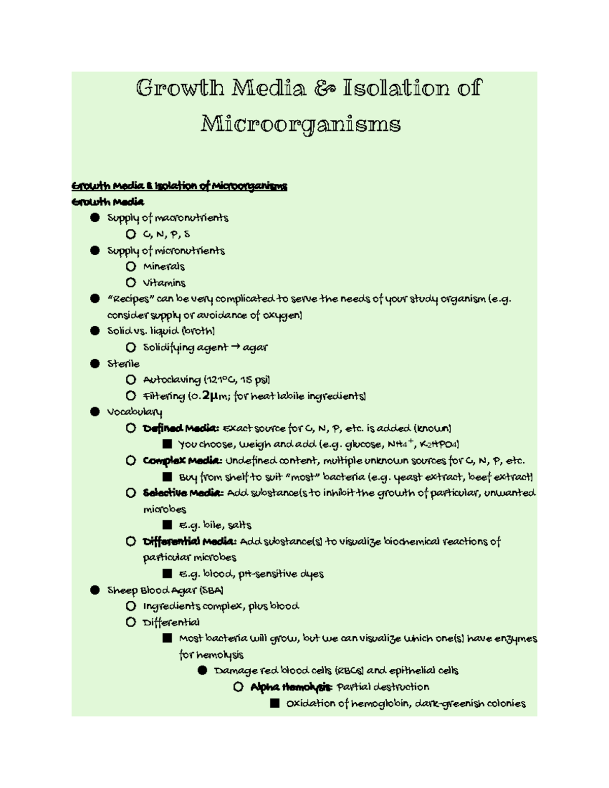 Growth Media Isolation of Microorganisms - Growth Media & Isolation of ...