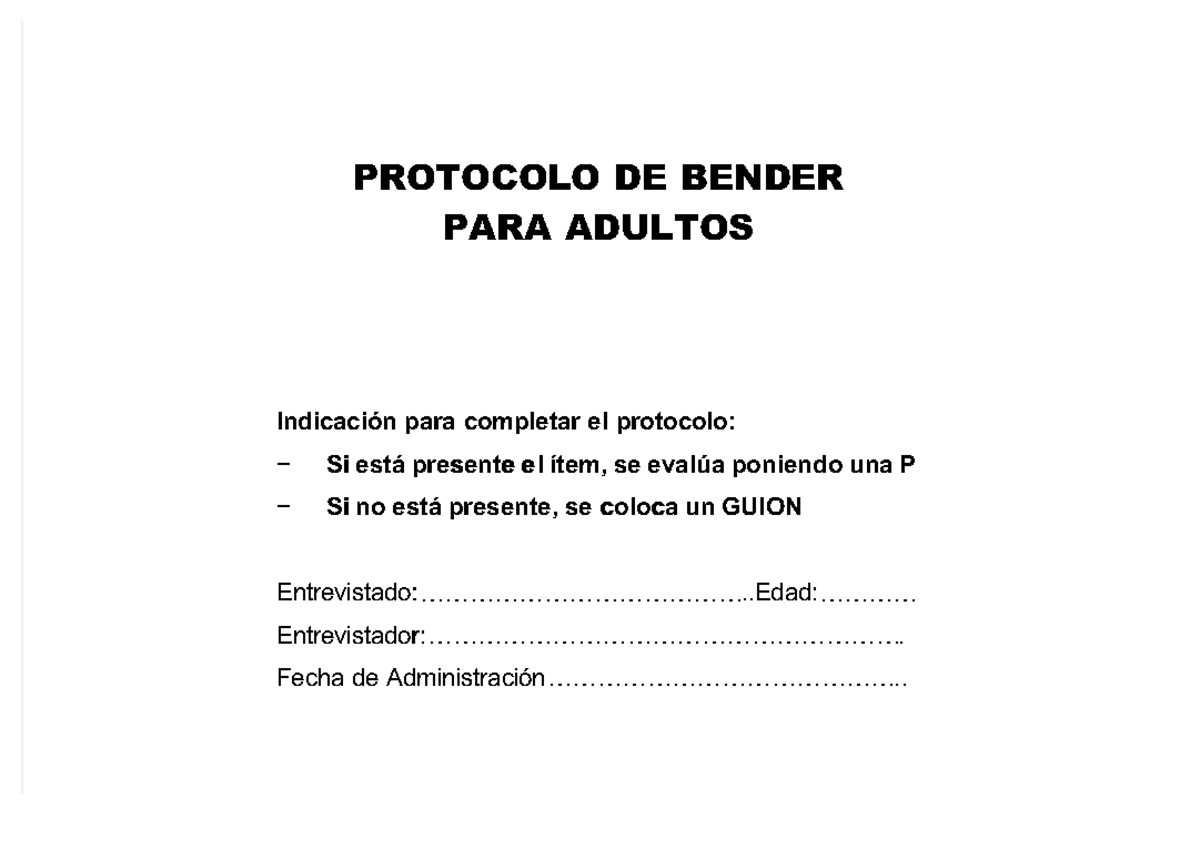 Pdf-evaluacion-protocolo-bender-adultos compress - PROTOCOLO DE BENDERPROTOCOLO DE BENDER PARA ...