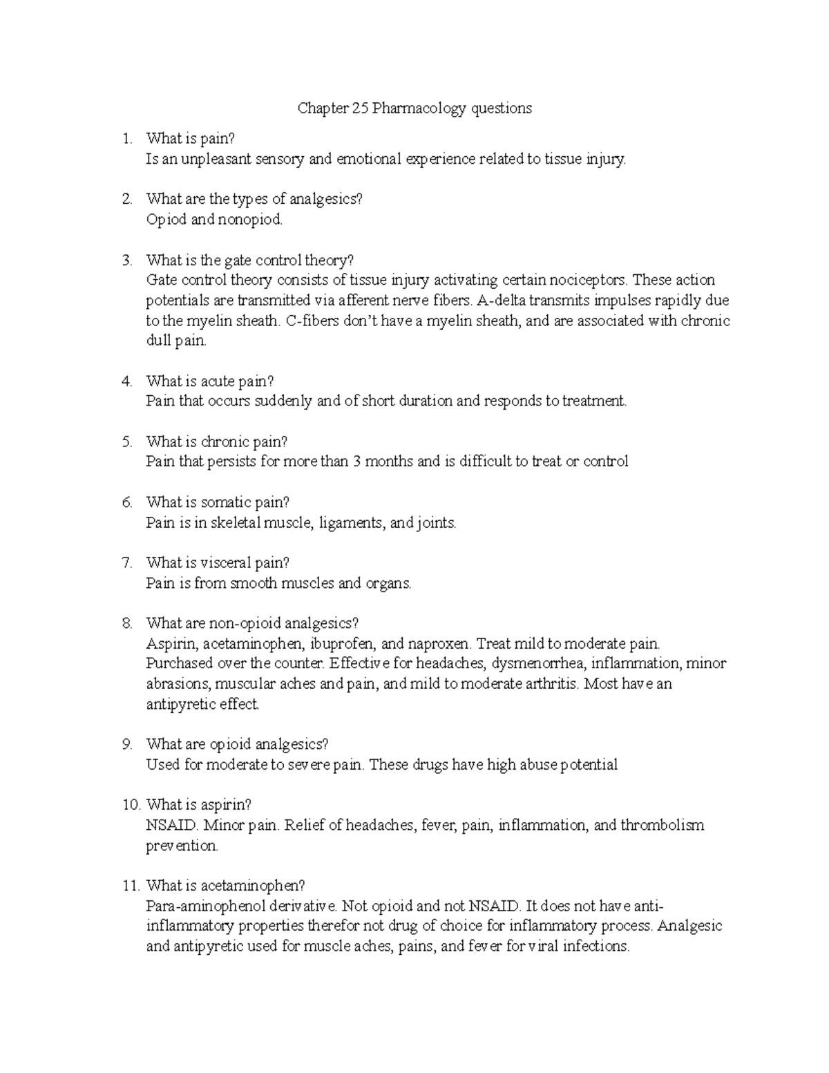 Pharmacology chapter 25 practice questions - Chapter 25 Pharmacology ...