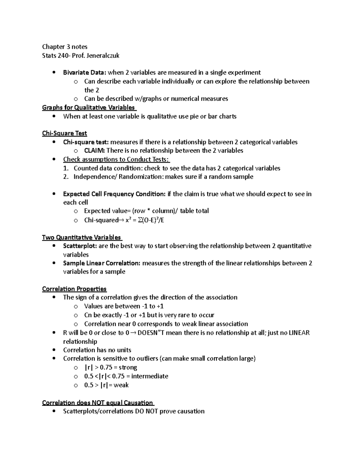 Chapter 3 notes stats 240 - Chapter 3 notes Stats 240- Prof ...