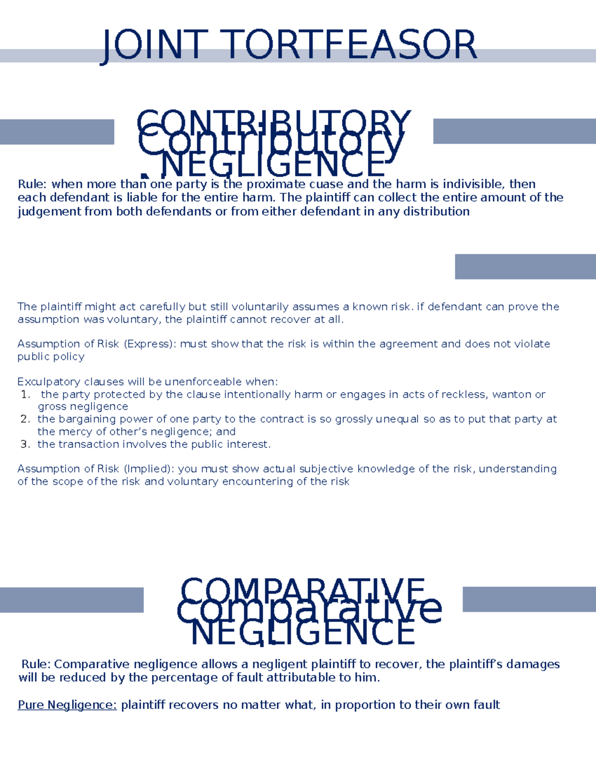 Joint Tortfeasor - JOINT TORTFEASOR Contributory Negligence ...