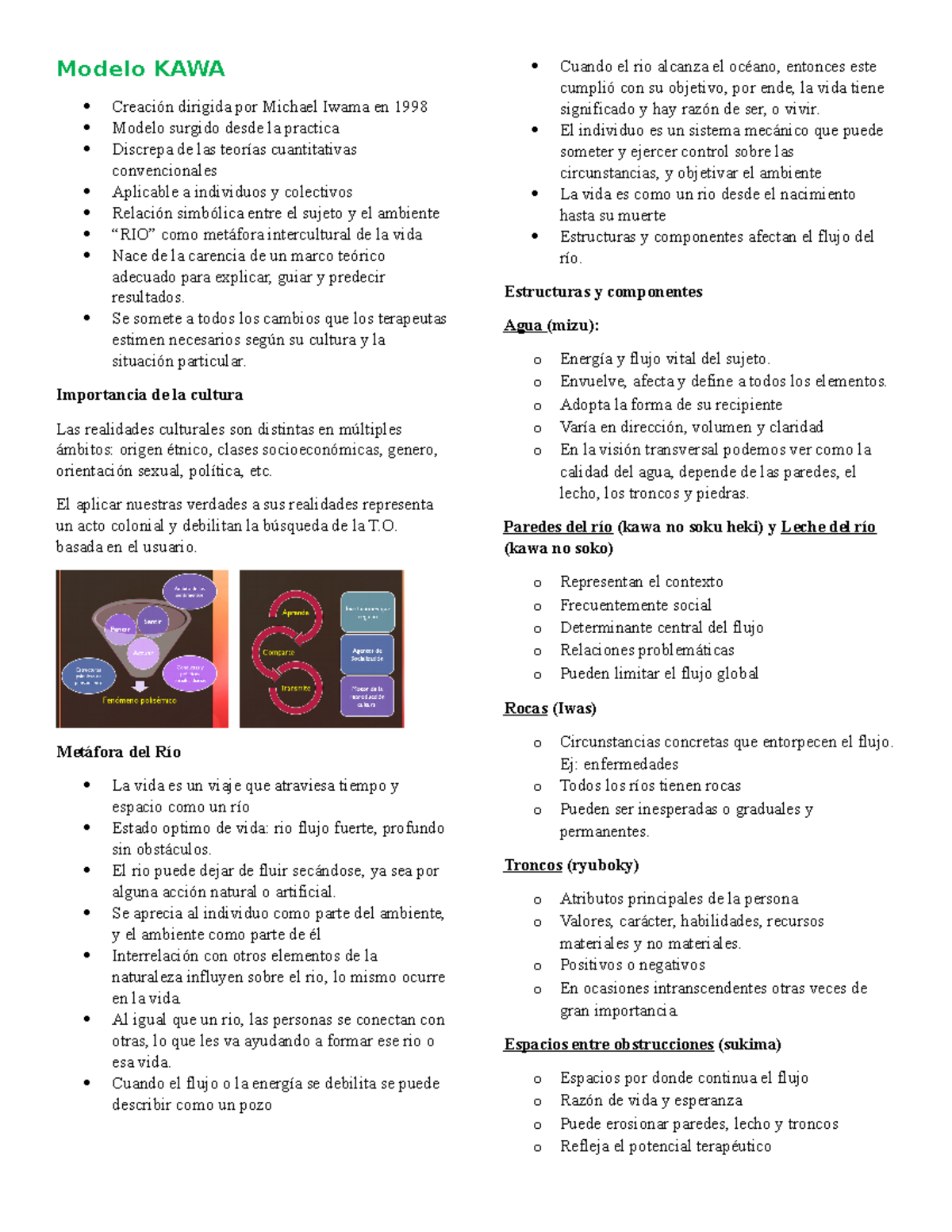 Resumen Modelos - Modelo KAWA Creación dirigida por Michael Iwama en 1998 Modelo surgido desde ...