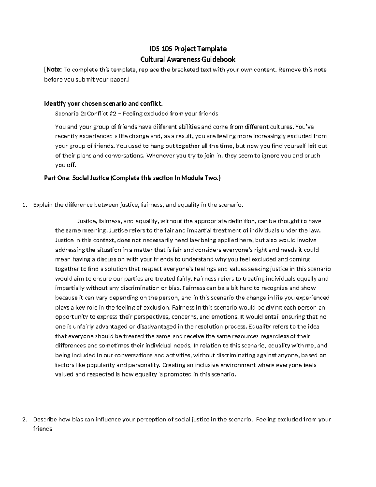 IDS 105 Project Template Cultural Awareness Guidebook 1 - Remove this note before you submit ...