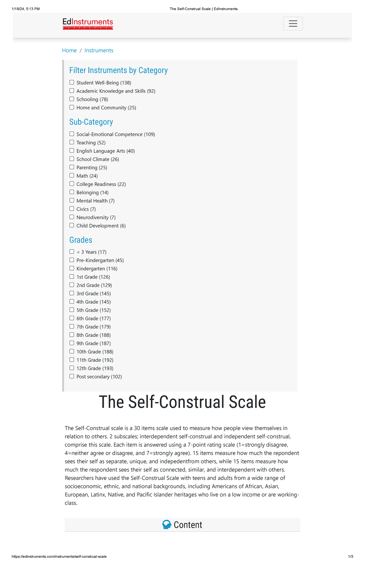 The Self-Construal Scale Ed Instruments - 1/18/24, 5:13 PM The Self ...