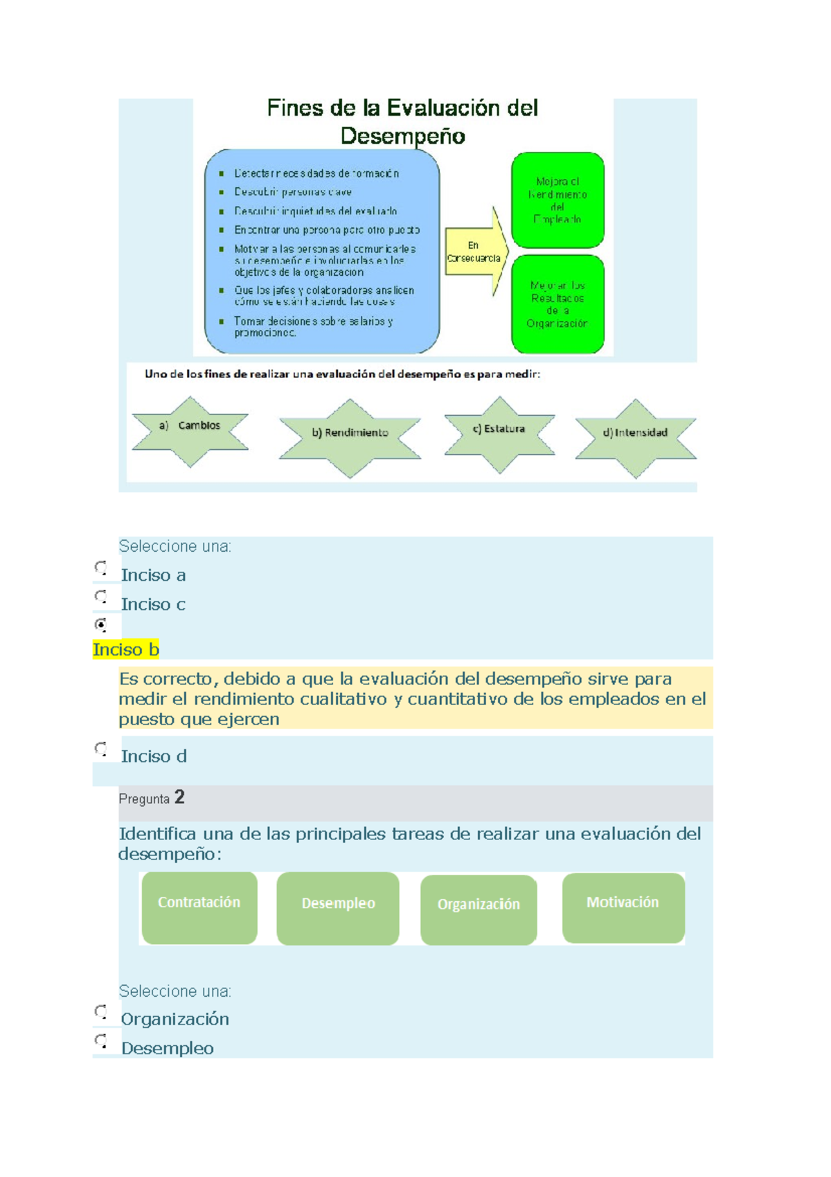 Evaluacion e indicadores del desempeño Autocalificable 3 - Seleccione ...