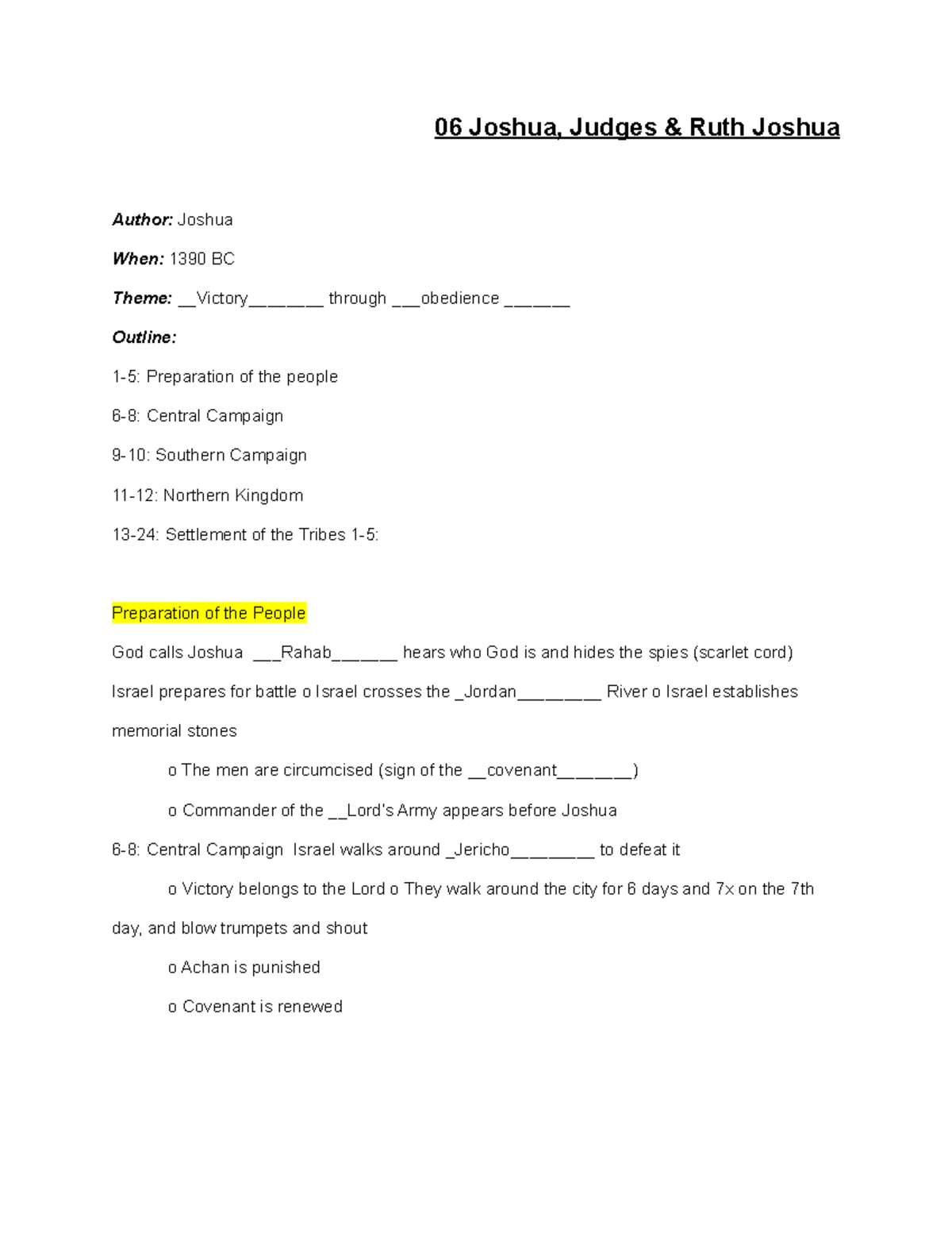 06 Joshua, Judges & Ruth Joshua-Bibl-105 - 06 Joshua, Judges & Ruth ...