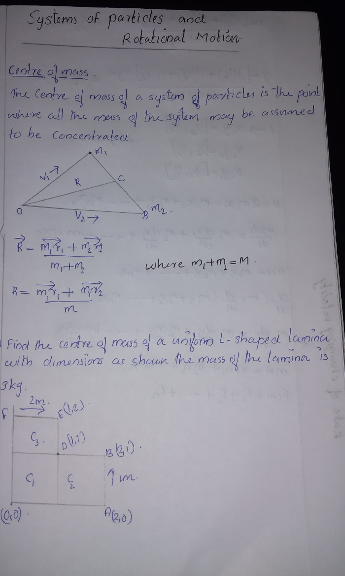 Rotational motion - Systms of particles anct Rotational Molion Ceotre o ...