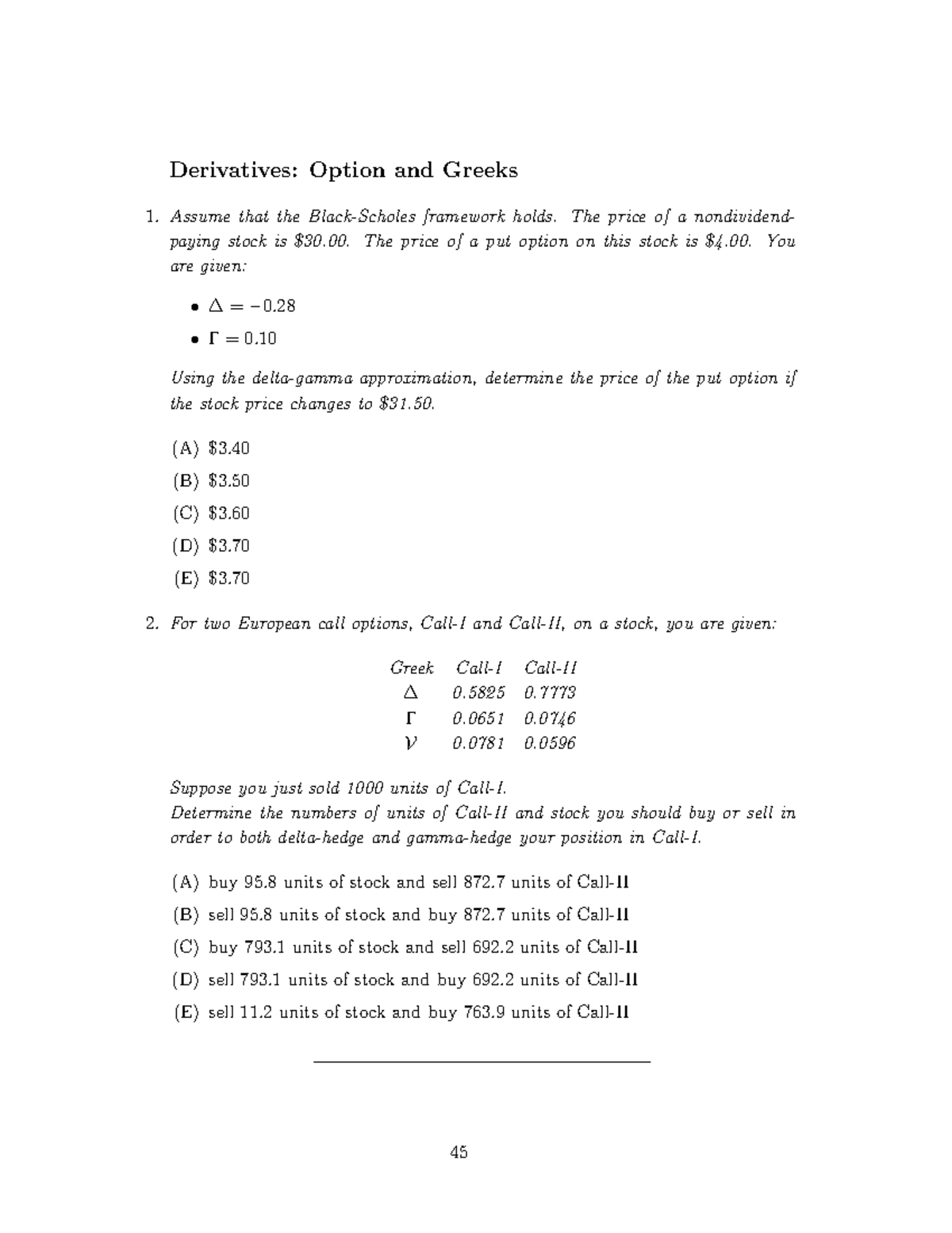 Lecture 6quizzes - this is quiz with solutions - Derivatives: Option ...
