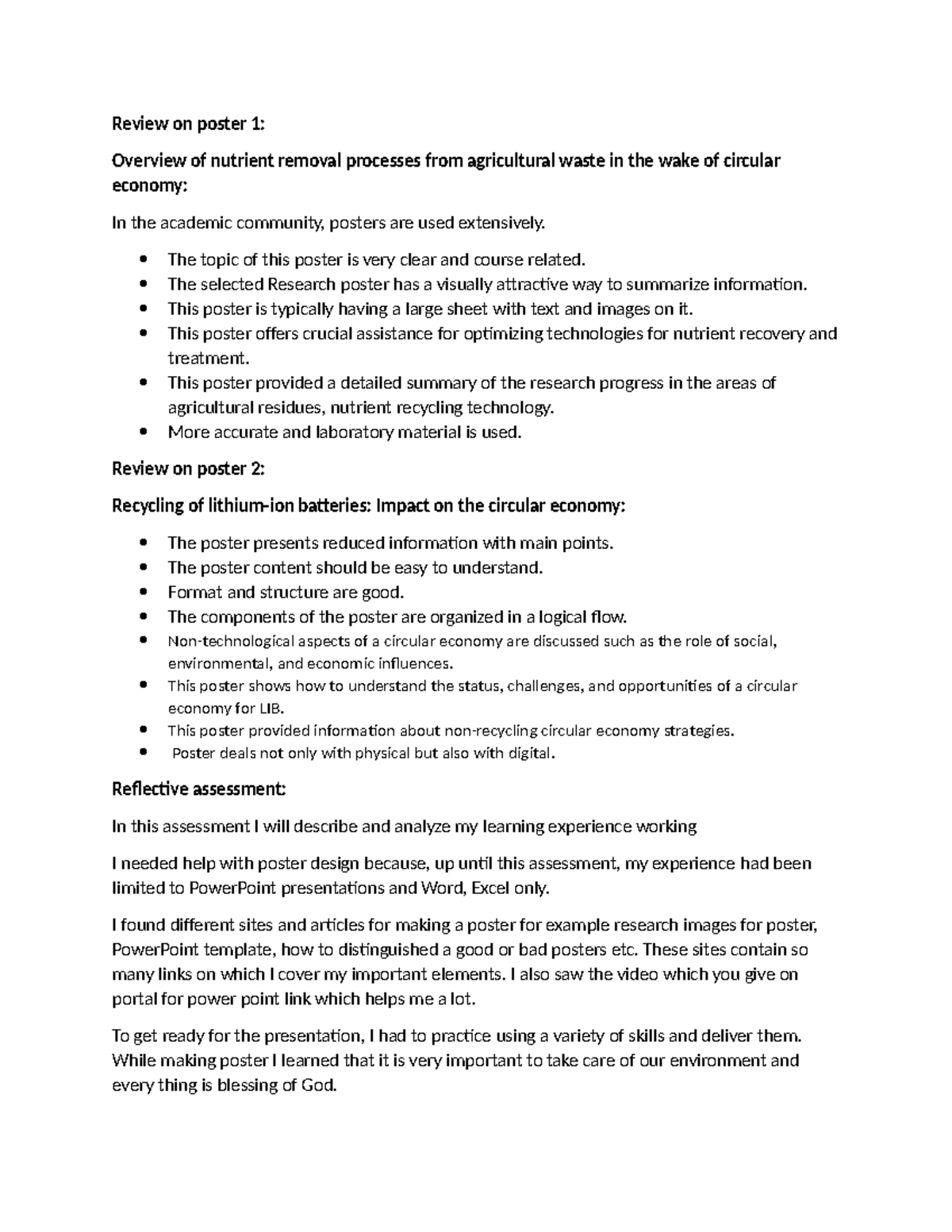 Review on poster - The topic of this poster is very clear and course ...