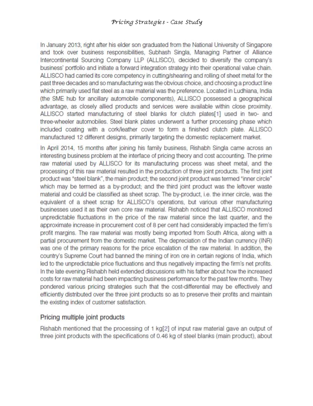 Pricing Strategies - Case Study - MRKT 621 - Studocu