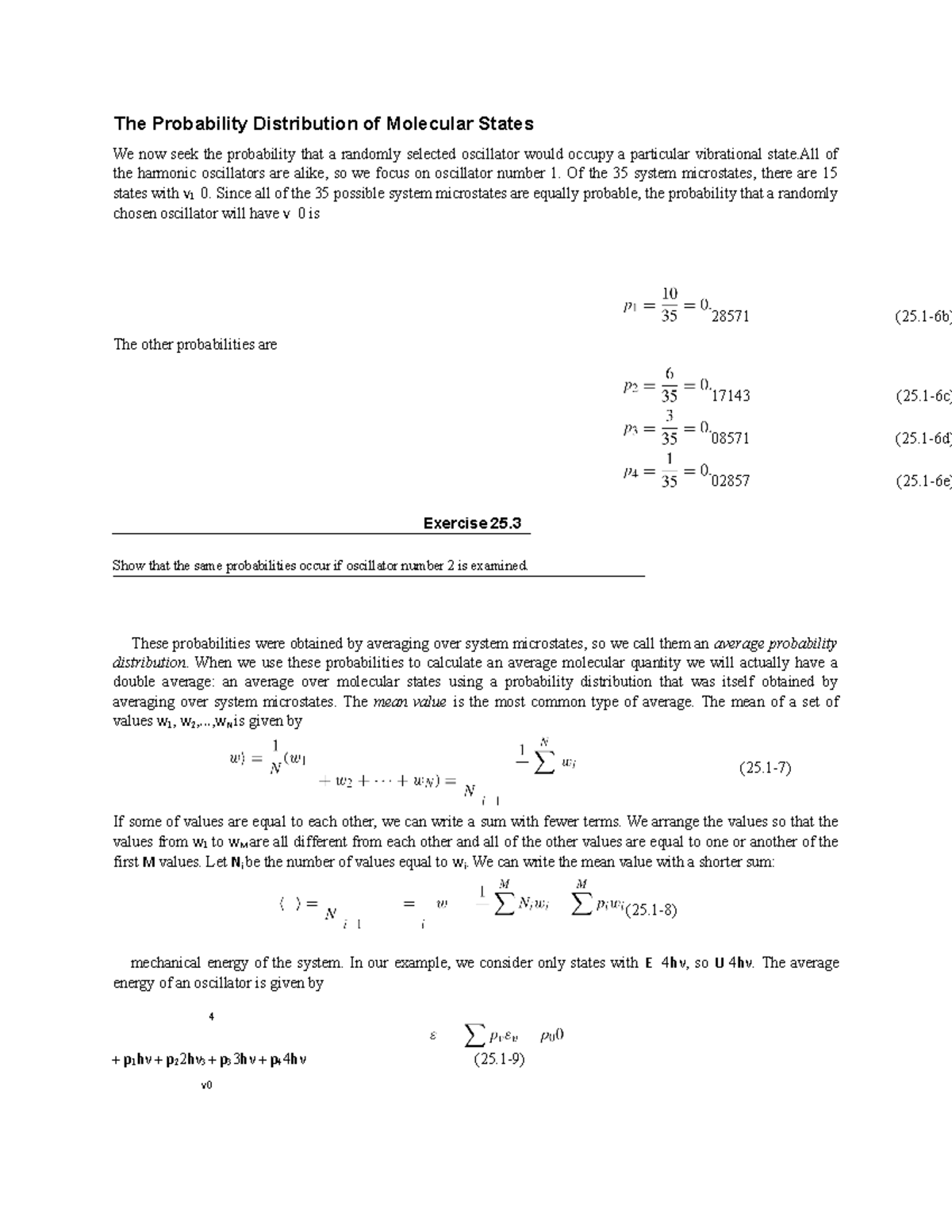 The Probability Distribution of Molecular States - Of the 35 system ...