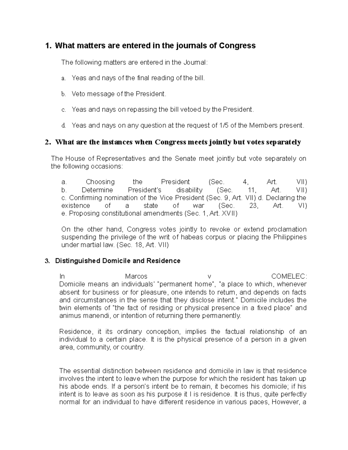 Midterms draft - 1. What matters are entered in the journals of ...